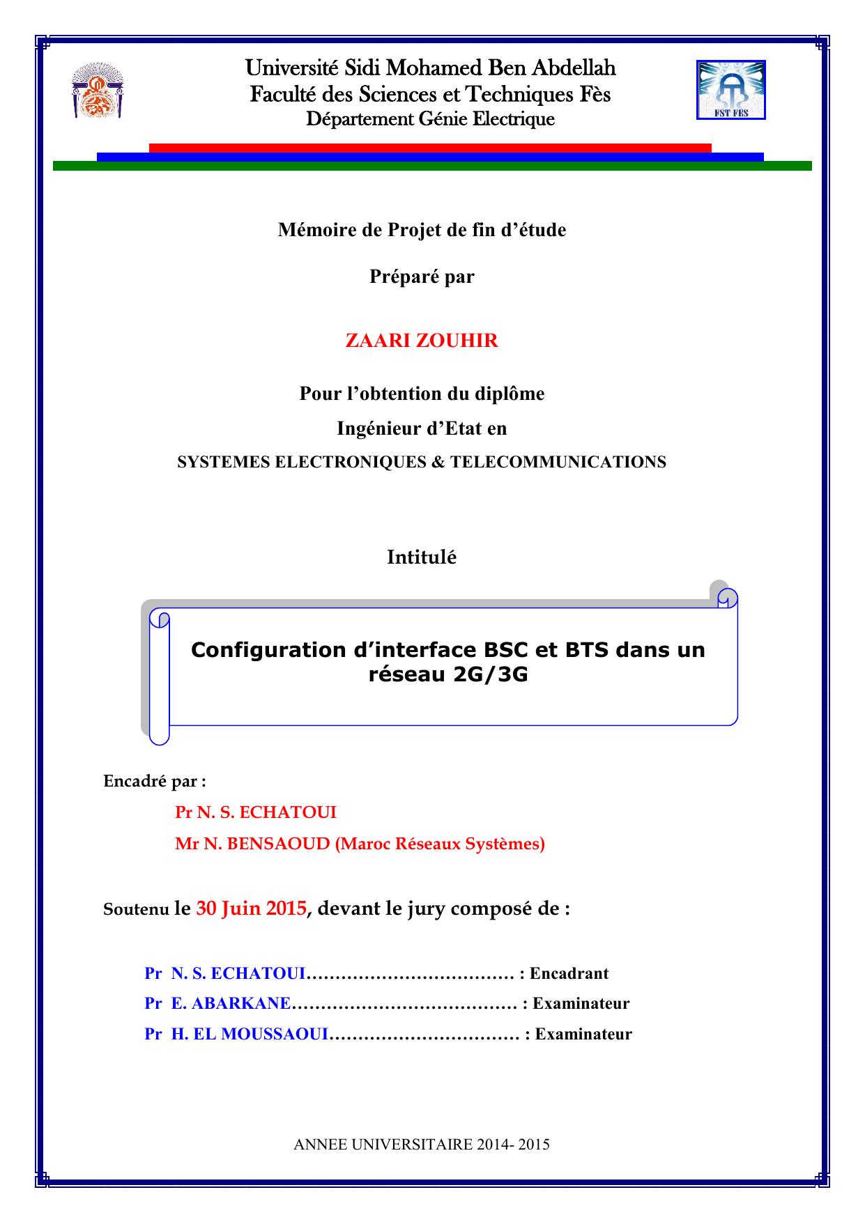 Bibliothéque FST de Fès | Configuration d’interface BSC et BTS dans un ...