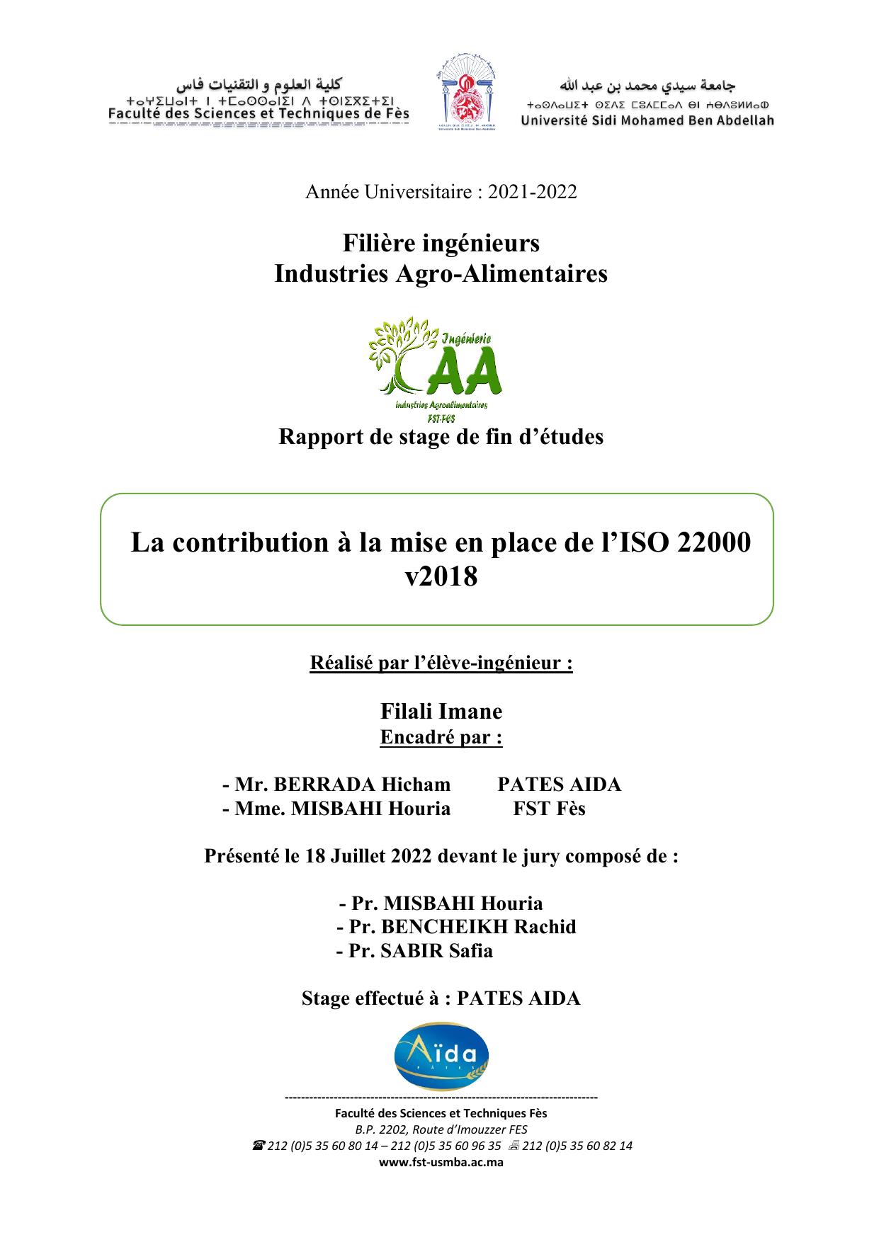 Bibliothéque FST de Fès | Rapport de stage PFE imane filali la derniere ...